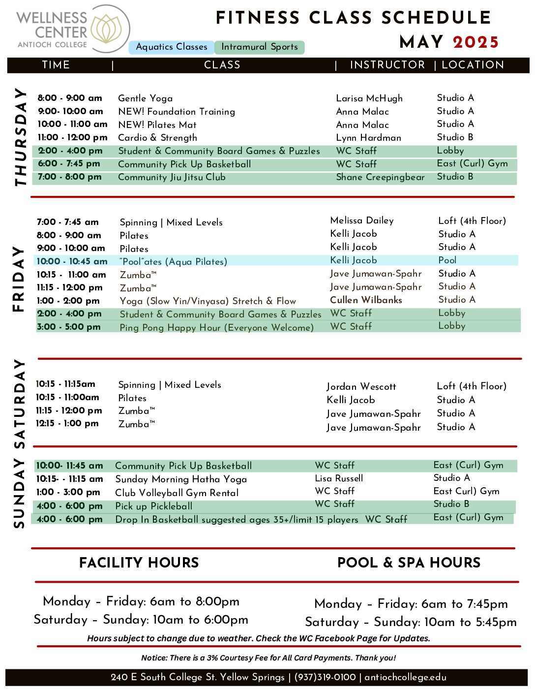 Class Schedule - Antioch College